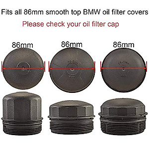 86.4mm 16 Flutes Oil Filter Wrench for BMW With 86mm Cartridge Style Filter Housing Caps, Oil Filter Housing Cap Removal Tool To Change Oil, Oil Filter Socket Wrench Kit For BMW (Black)