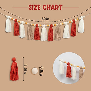 CANTLY Fall Autumn Tassel Garland - White Orange Groovy Party Decorations 1st Birthday High Chair Banner Backdrop for Baby Shower Halloween Party Decorations (Fall Autumn Tassel)