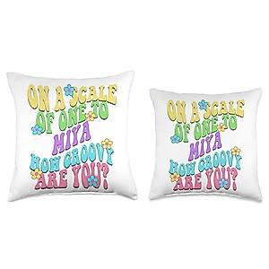 MIYA Name Gift Groovy Outfits For Women Cute Retro Girls Groovy Miya Personalized Name Throw Pillow, 16x16, Multicolor
