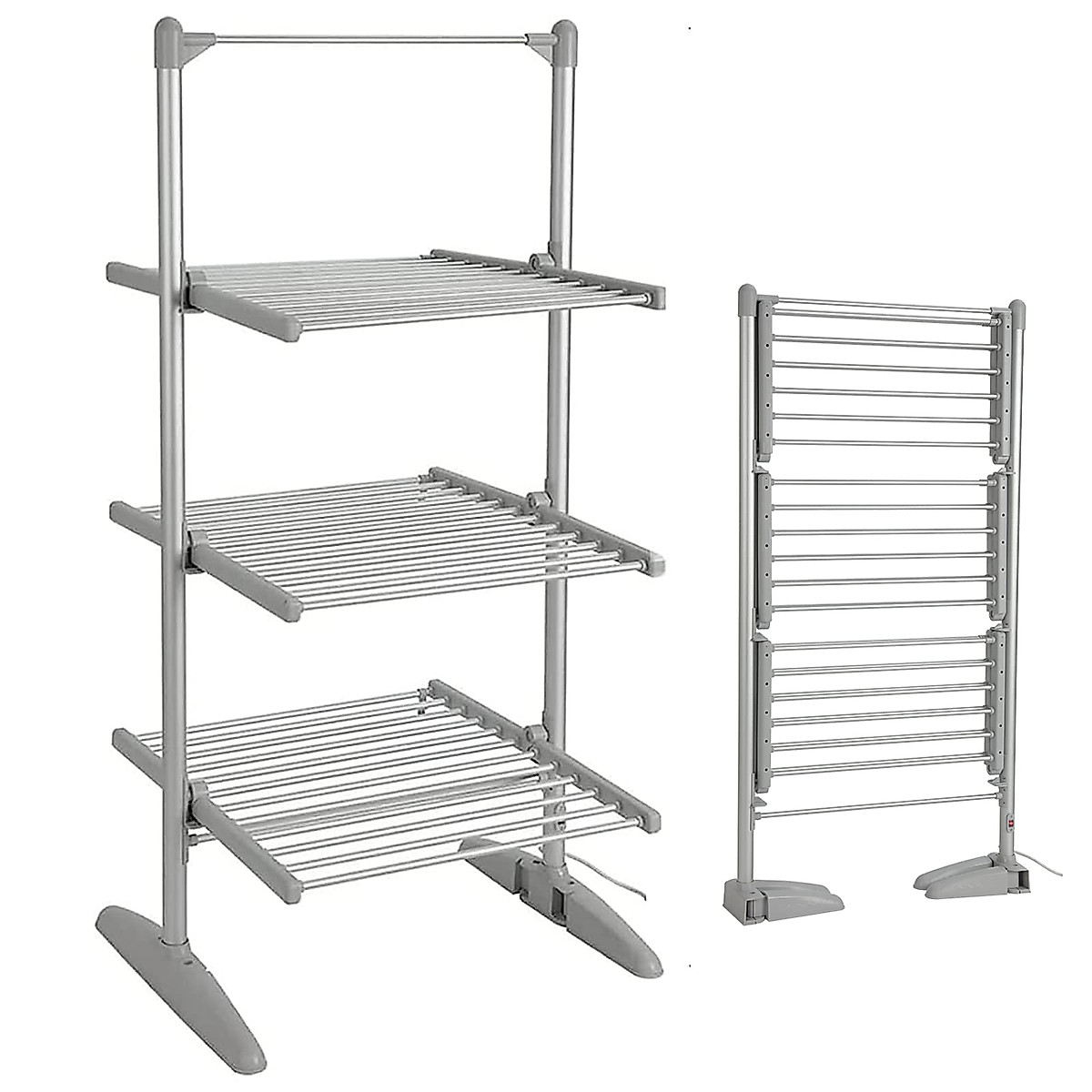 TRAGLO Heated Drying Rack Folding Electric Clothes Drying Rack Collapsible Laundry Drying Rack Free-Standing Heating Garment Dryer Towel Rail Space Saving for Home Indoor Outdoor