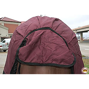 HILASON 1200D Turnout Light Winter Waterproof Horse Sheet Wine| Horse Blanket - 84 Inches | Horse Blankets for Winter Waterproof | Horse Turnout Blanket | Horse Turnout