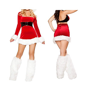 Acrylic Long Leg Warmer with Faux Fur Legwarmers for Women(White)