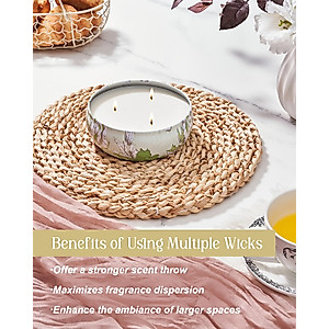 M&SENSE Soothing Eucalyptus Scented Candles, Large 3 Wick Soy Tin Candle, Over 40 Hour Burning Time, 100% Natural Vegan Wax, Relaxing Aromatherapy Aesthetic Candle Gift for Women Men