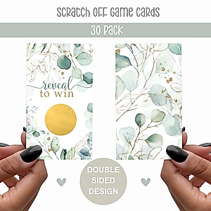Gold & Greenery Scratch Off Game Cards (30 Pack) - Fun Bridal Shower Games, Modern Wedding Activities, Lottery Tickets for Door Prizes, Raffle Drawings, Instant Win Scratchers, Baby Shower Favors