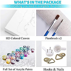 Eiazuiks Paint by Number for Kids with Frame ,Cartoon DIY Paint by Number for Adults Beginner Acrylic Paint by Number for Ages 8-12 Kids, Oil Painting Perfect for Gift Decor - 8x8 Inch