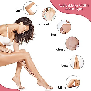 Roll on Wax Kit for Women Men, Wax Roller Kit for Hair Removal, Sensitive Skin, Roll on Wax Heater Kit with 2 Honey Wax Cartridge/100Pcs Wax Paper/Pre and After-Wax Oil