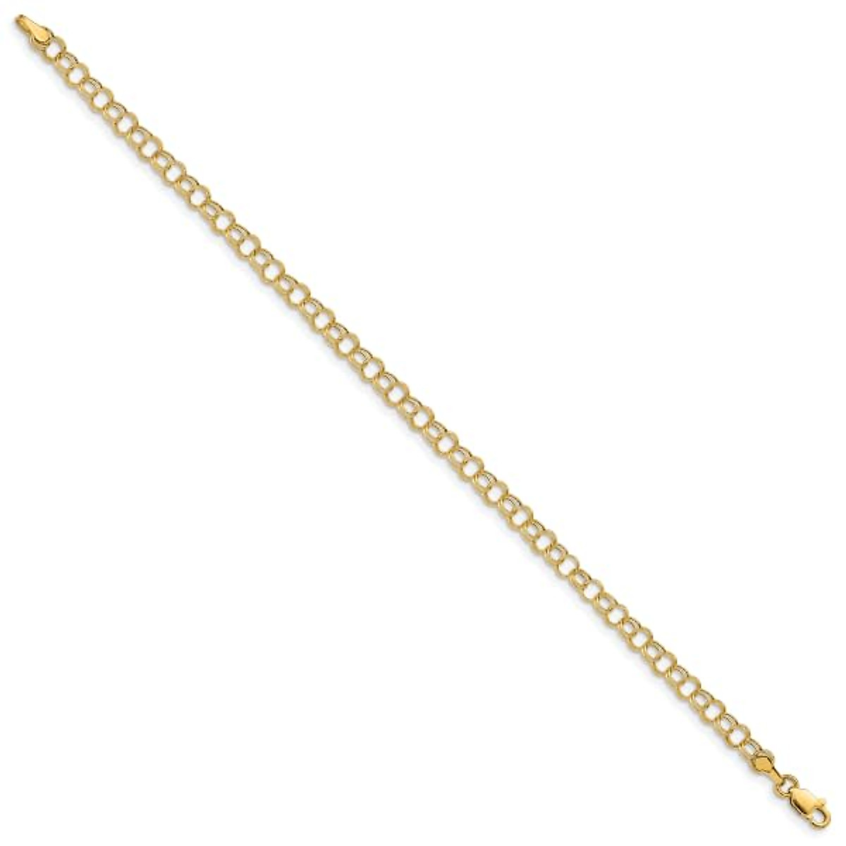 IceCarats 10K Yellow Gold Double Link Chain Charm Bracelet 8 inch