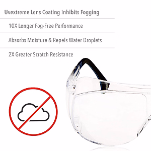 Honeywell Uvex Ultra-Spec 2001 OTG (Over-the Glass) Visitor Specs Safety Glasses with Clear Uvextreme Anti-Fog Lens (S0112C)