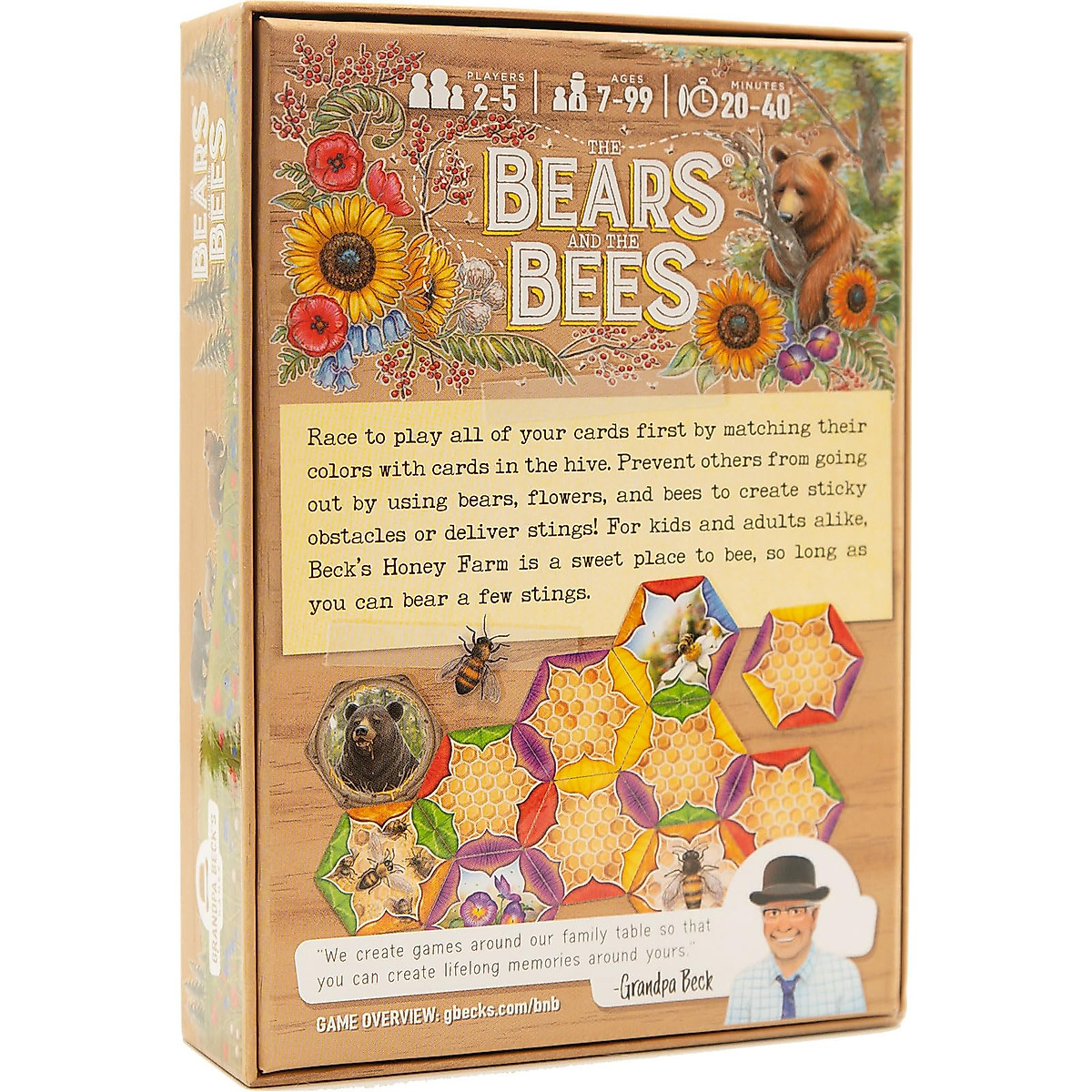 Grandpa Beck's Games The Bears and The Bees | Strategic Tile Laying Card Game for Kids, Teens, & Adults | from The Creators of Cover Your Assets | 2-5 Players 7+
