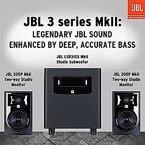 JBL Professional 305PMkII 5-Inch 2-Way Powered, Active Monitor Speaker for Near Field Music Production, Studio Monitor, Desktop Computer, Hi-Fi Audio. Sold Individually, Black