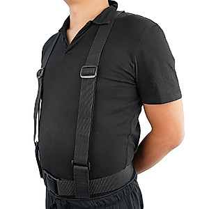 Melo Tough Tactical Suspenders Police Suspenders for Duty Belt with Durable Suspender Loop up 2.25 inch (Black)