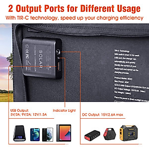 100W Portable Solar Generator, 40W Foldable Solar Charger with USB & 12-15V DC output, A Super Travel Portable Battery Pack/Power Station for Outdoors Camping RV Trip Travel Hunting Emergency Use