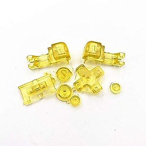 Plastic A B Select Start L R Buttons D Pad for Gameboy Advance SP GBA SP Full Button Set Transparent Yellow