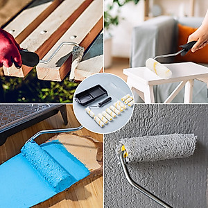 Mister Rui Paint Roller Kit, 15 Pack, 4 Inch Paint Rollers 12mm Nap, Small Paint Roller with Tray, Mini Paint Roller Kit, Paint Roller Brush with Roller Frame, Paint Tray and Liner, for Home Repair