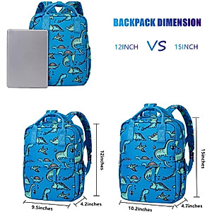 Cute Toddler Preschool Backpack Dinosaur Unicorn School Book Bag for Girls, Boys, Kids, Kindergarten Nursery Travel Bag(12inch, Blue Dinosaur)