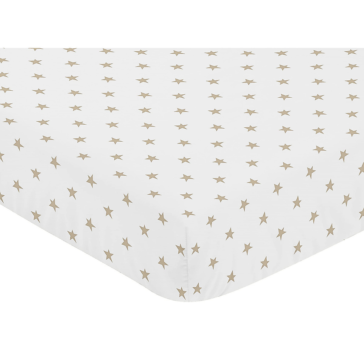 Sweet Jojo Designs Stars Boy or Girl Fitted Crib Sheet Baby or Toddler Bed Nursery - White and Gold Star for Celestial Sky Gender Neutral Unisex Collection