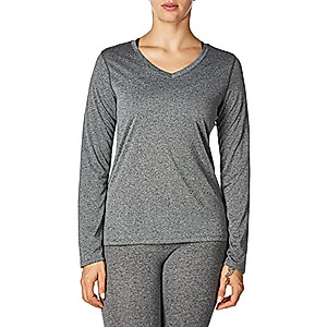 Hanes womens O9309 athletic shirts, Black Heather, X-Large US