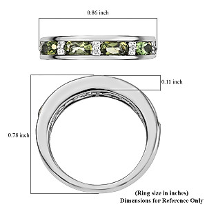 Shop LC Moldavite Zircon Eternity Ring 925 Sterling Silver Wedding Band for Women Jewelry Bridesmaid Gifts for Women Size 8 Ct 0.8 Birthday Gifts