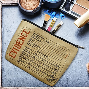 Oudain 4 Pcs Evidence Bags Evidence Makeup Bag Evidence Pencil Bag Novelty Zipper Pouch True Crime Bags for Women Office