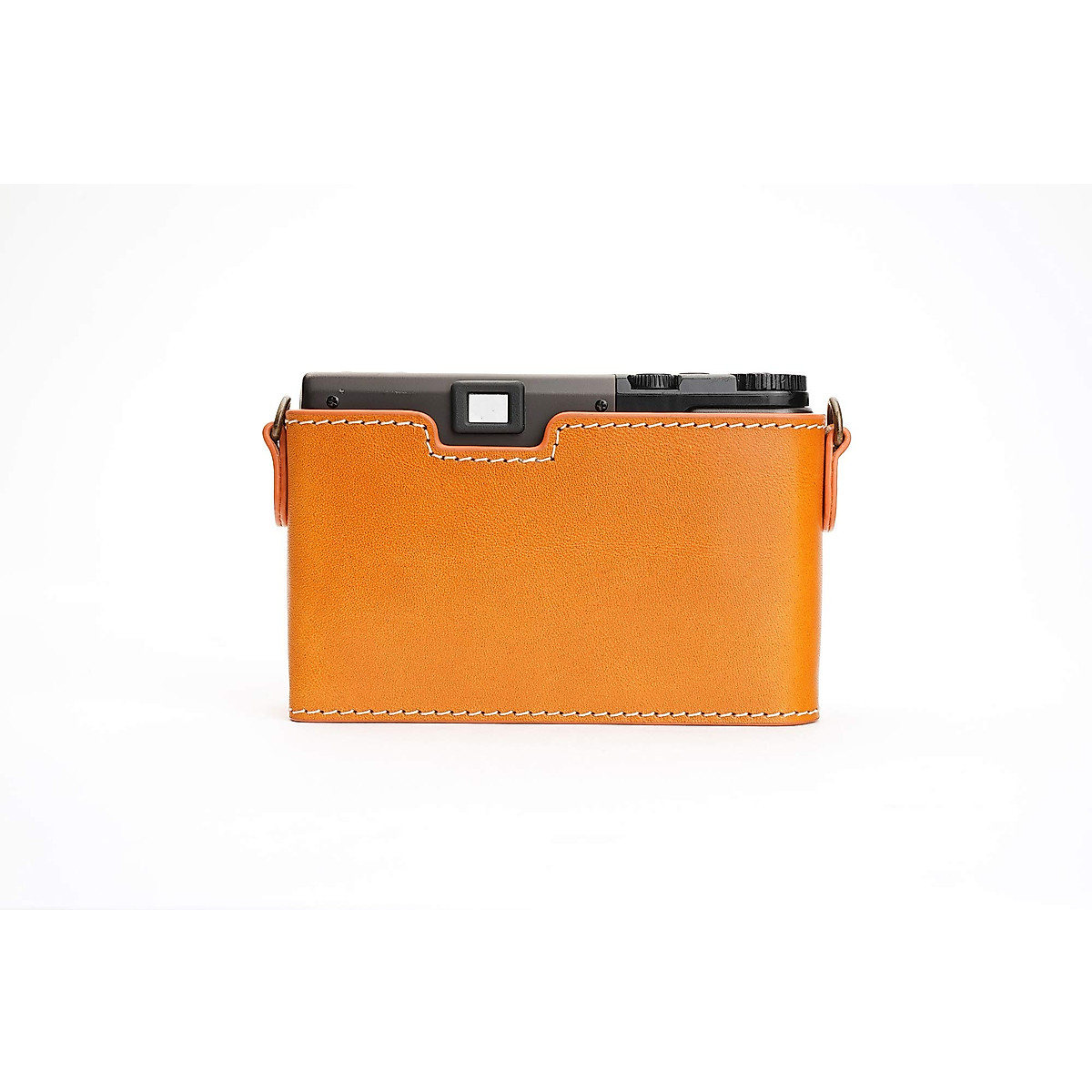 Contax T3 Case, BolinUS Handmade Genuine Real Leather Half Camera Case Bag Cover for Contax T3 Camera with Hand Strap (Yellow)