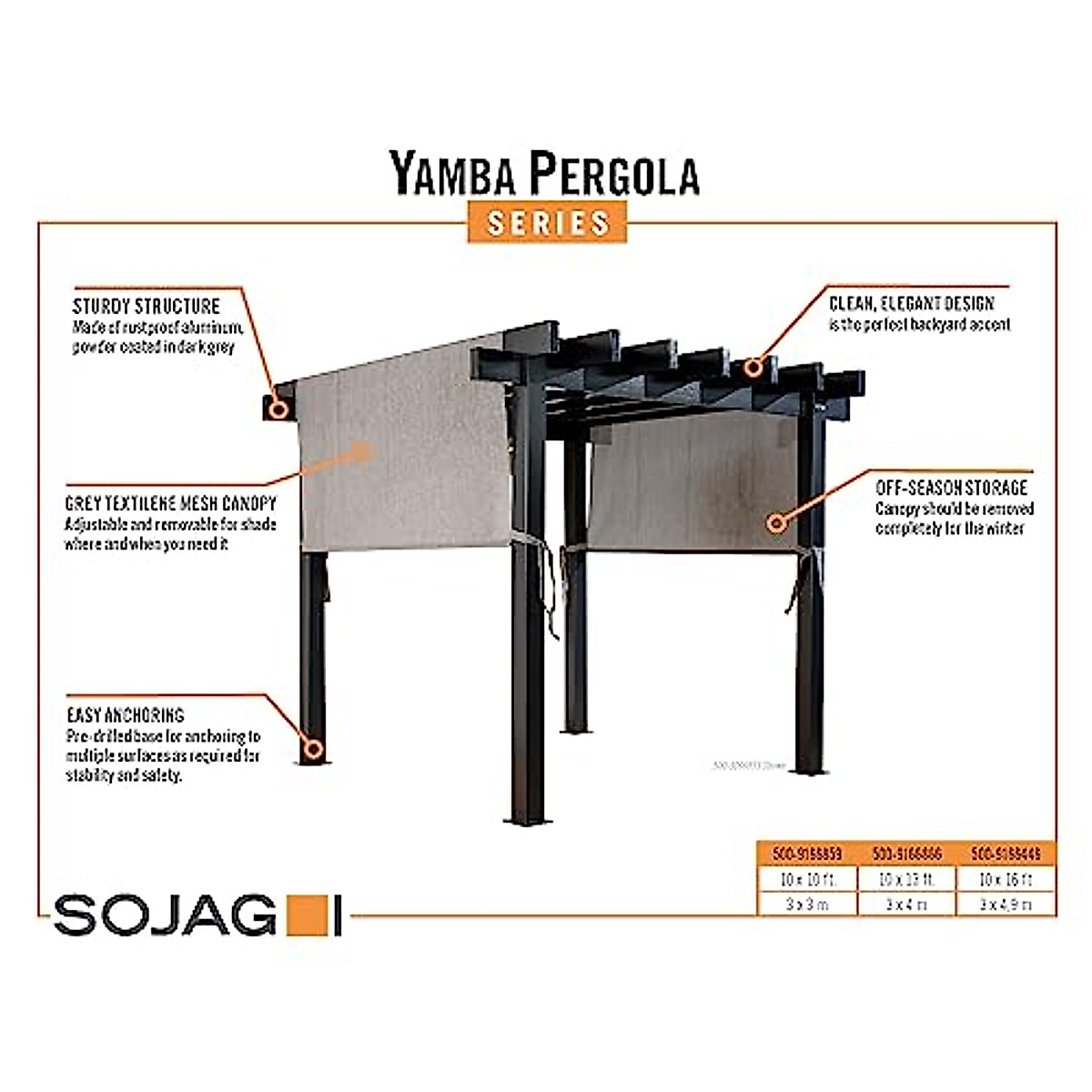 Sojag Yamba 10 ft. x 13 ft. Pergola