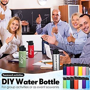 Gejoy 14 Pcs Aluminum Water Bottle Bulk Reusable Sport Bottle with Snap Cap Lightweight Multipack Leak Proof Easy Carry Travel Bottle for Gym Hiking Camping Running Cycling Outdoor, 14 Colors (20 oz)