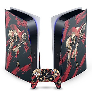 Alexios with Spear Odyssey Artwork Matte Vinyl Faceplate Sticker Gaming Skin Case Cover Compatible with Sony Playstation 5 PS5 Disc Edition Console & DualSense Controller