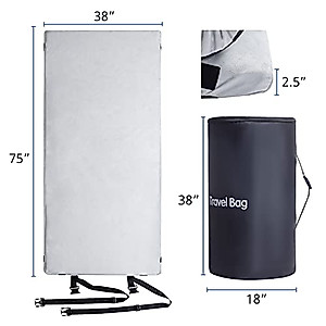 Memory Foam Camping Mattress Portable Travel Sleeping Pad Floor Guest Bed Tent Mattress Removable Waterproof Cover Travel Bag CertiPUR-US (Single (Small))