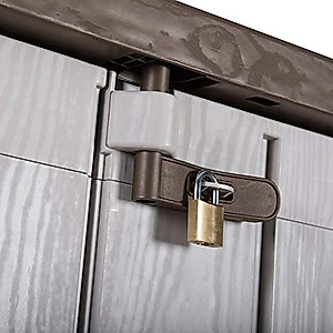 Toomax Stora Way All-Weather Outdoor Horizontal 4.25' x 2.5' Storage Shed Cabinet for Trash Cans, Garden Tools, and Yard Equipment, Taupe Gray/Brown