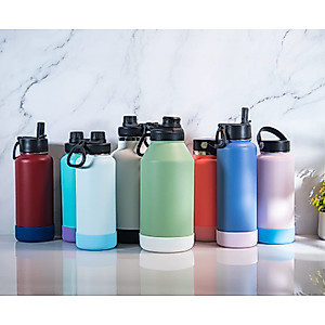 koodee Protective Silicone Boot for Hydro Flask 12 oz 32 oz 64 oz, Sports Water Bottle Accessories, Anti-Slip Bottom Sleeve Cover for Stanley Quencher Tumbler 30 oz 40 oz, BPA Free (Baby Blue)