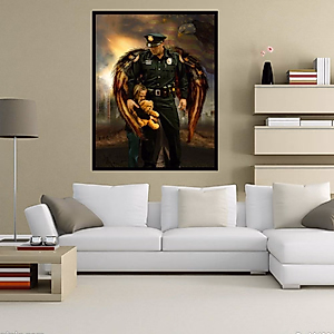 Tangbr DIY 5D Diamond Painting by Number Kits,diamond painting kits for adults beginner for Decoration Angel Police and Flag 11.8x15.7in 1 Pack