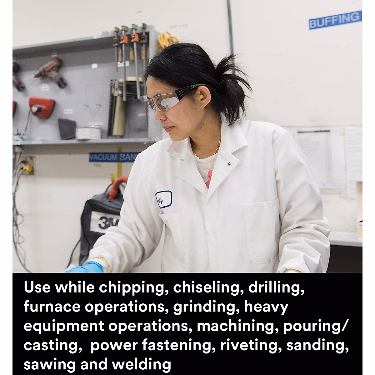 3M Ear Plugs, 200 Pairs/Box, E-A-R Classic 390-1000, Uncorded, Disposable, Foam, NRR 29, For Drilling, Grinding, Machining, Sawing, Sanding, Welding, Bulk