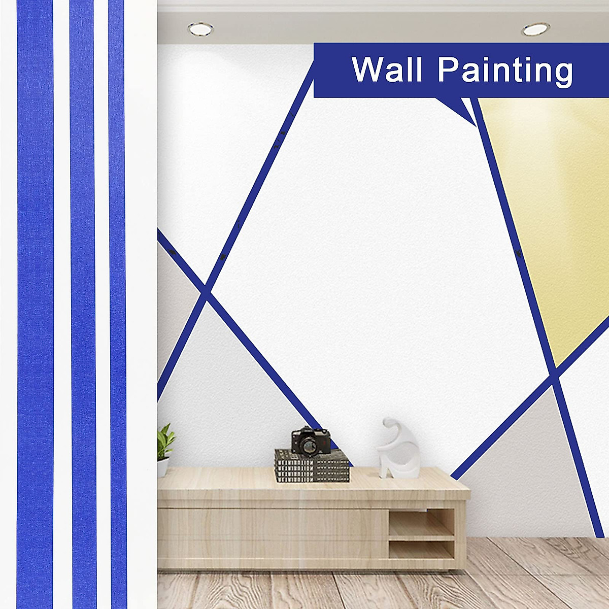 BOMEI PACK 6Pack Blue Painters Masking Tape, 1/4” 1/2” 3/4” X 60yds Multi Size Painting Paper Tape, Clean Removal with No Residue