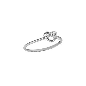 Boma Jewelry Sterling Silver Dainty Heart Knot Ring - Size 5