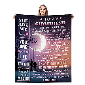 JOPJOLIW Girlfriend Blanket-I Love You Blanket to Girlfriend-Gifts for Girlfriend-Romantic Anniversary Birthday for Her Throw Blanket 60"x50"