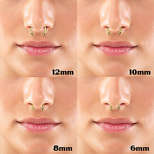 Drperfect Septum Jewelry 16G 14G 6MM 8MM 10MM 12MM Stainless Steel Silver Rose Gold Black Horseshoe Septum Nose Ring for Women Men Septum Piercing Jewelry