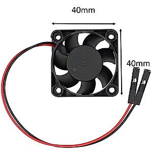 Easycargo Raspberry Pi Fan 40mm 5V DC, Quite 4010 Cooler Fan Sleeve Bearing Brushless 2 pin, 40mm Cooling Fan + Grill Mounting Kit 40mm x 40mm x10mm 4pcs