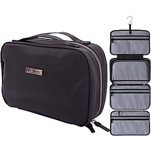 JAGURDS Hanging Toiletry Bag - Toiletries Travel Bag with Hook, Hanging Make Up Organizer Travel Cosmetic Bag - Travel Bathroom Bag