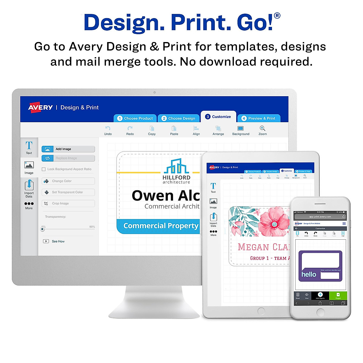 Avery Name Badge Inserts, Print or Write, 3 x 4 Inch, 300 Card Stock Refills (5392), White