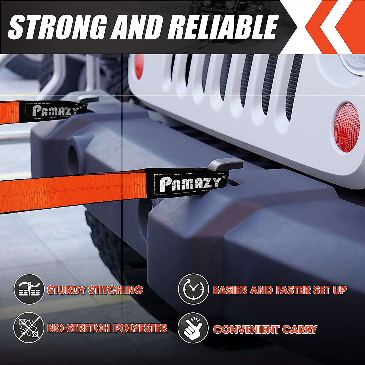 2 Pack 2”x10FT Supper Sturdy Lift Sling Straps, 18800 Pound Capacity Heavy Duty Eye-Eye Nylon Strap for Hoist, 2-Ply Polyester Rigging Straps, Tree Saver Recovery Straps Web Sling Winch