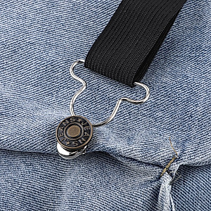 Lusofie 2 Pairs Metal Overall Buckles Suspender Clips Buckle with Rectangle Buckle Adjustable Overall Bib Clips Replacement No-Sew Button for Pants Trousers Jeans Jacket (Silver)