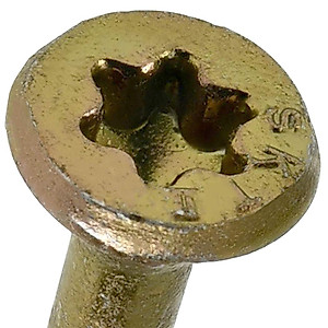 Power Pro 967770 Wood Screws, 9 x 3, Premium Star Drive Indoor Cabinet Screws, Gold Yellow Zinc, 1/4 Keg, 2000 pcs