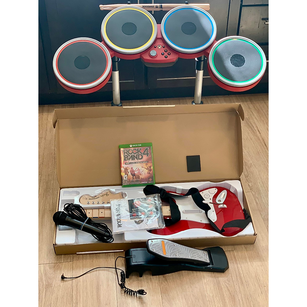 Xbox One Rock Band 4 Exclusive RED Band In-A-Box Bundle