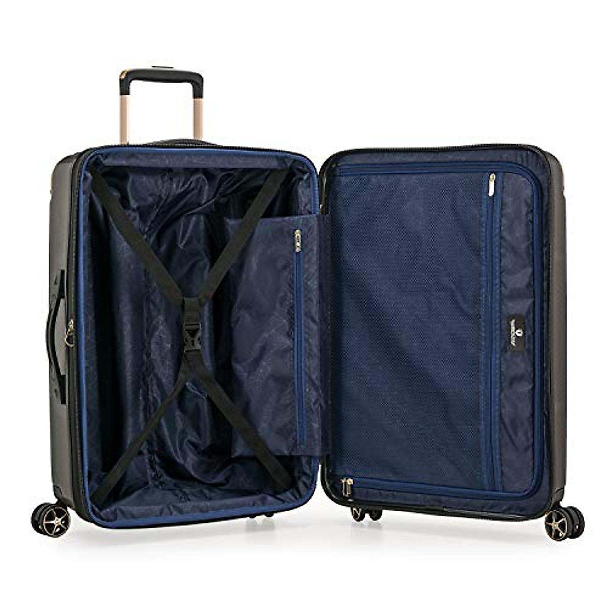 Traveler's Choice New London II Hardside Expandable Spinner Luggage, Gray, Checked-Medium 26-Inch