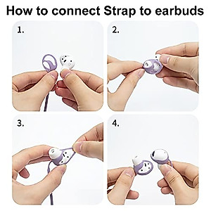 smaate Anti-Lost Strap Compatible with Skullcandy Sesh Evo Earbuds, Soft Silicone Cord for Sports