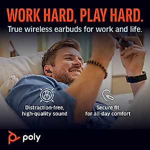Poly Voyager Free 60 True Wireless Earbuds (Plantronics) – Noise-Canceling Mics for Clear Calls – Active Noise Canceling (ANC) – Portable Charge Case – Compatible w/iPhone, Android – Amazon Exclusive