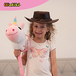 WALIKI Unicorn Stick Horse Toy for 2, 3, 4, 5, 6 & 7 Year Old Girls | Cute Birthday Gift for Little Girls | Pretend Play Pony for Toddlers & Preschoolers