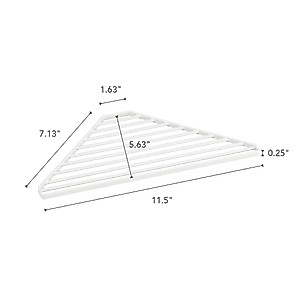 Yamazaki Home Corner Sink Steel | Drainer Tray, One Size, White
