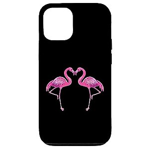 iPhone 14 Pro Flamingo Love Heart Vintage Valentine's Day Flamingo Lover Case