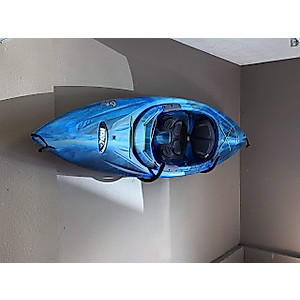 Racked Up Sports | Heavy Duty Wall Mount Hanger Rack for Kayaks Paddle Boards - Kayak Wall Hangers Craddle Hooks - 300lb Capacity